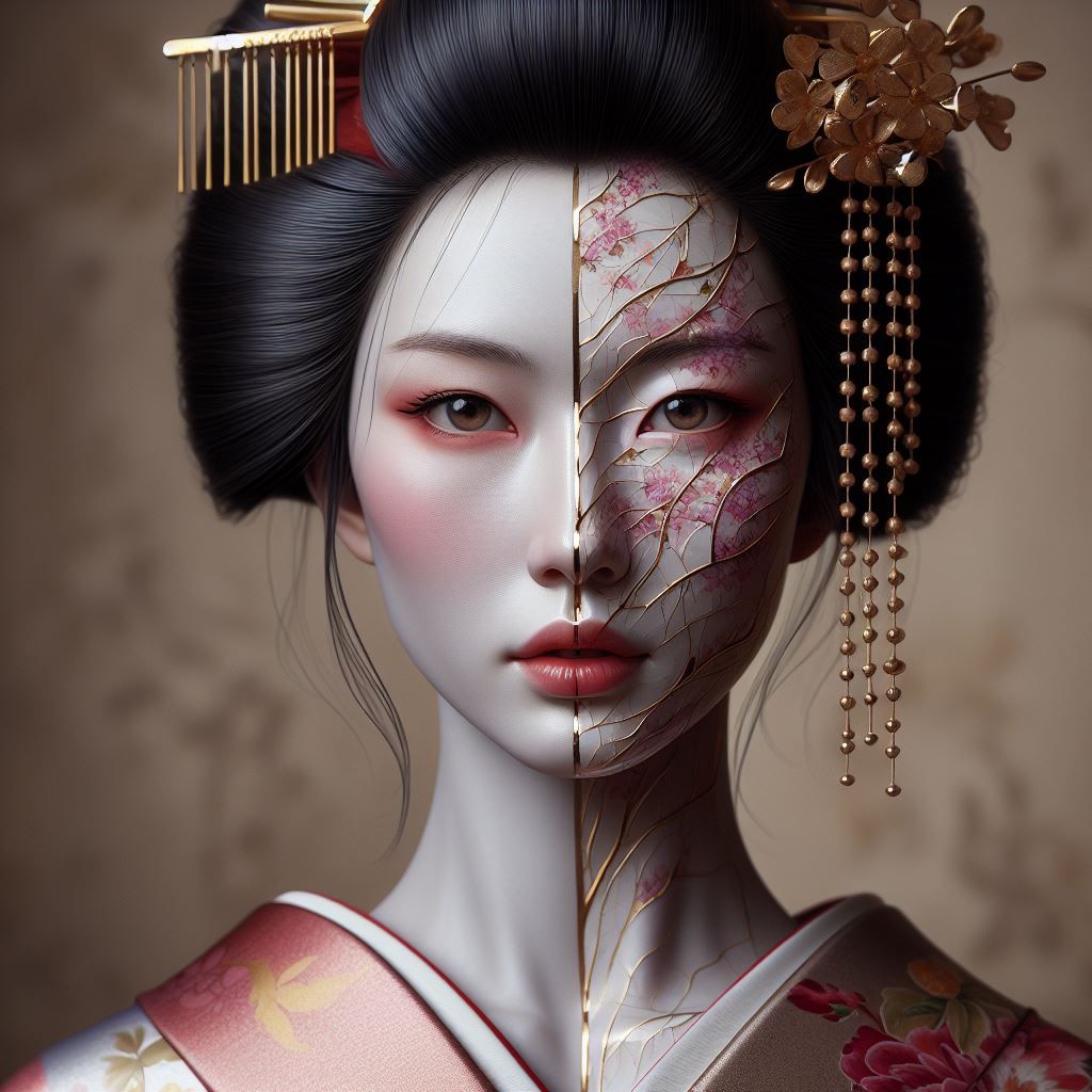 Cherryblossom Kintsugi - AI Generated Artwork - NightCafe Creator