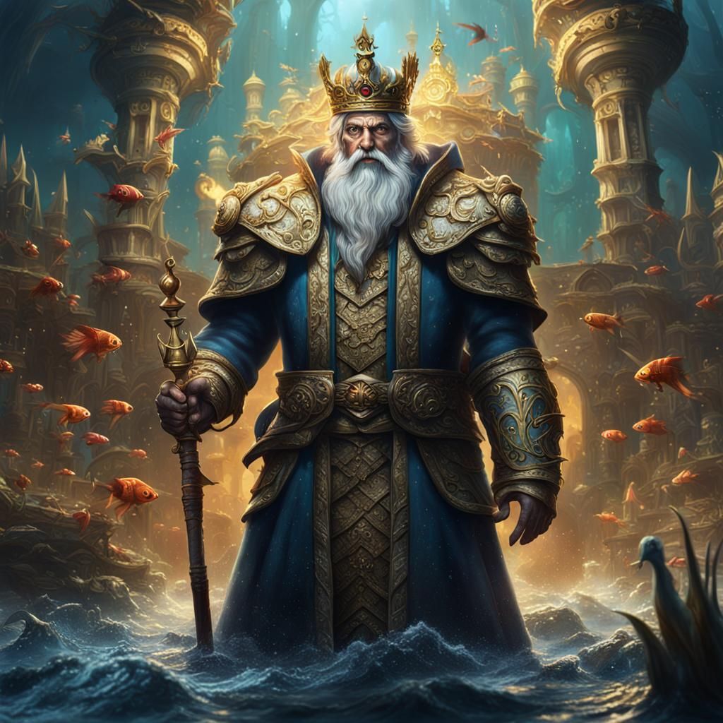 Anchovy man, crowned King, Lord of fish. - AI Generated Artwork ...