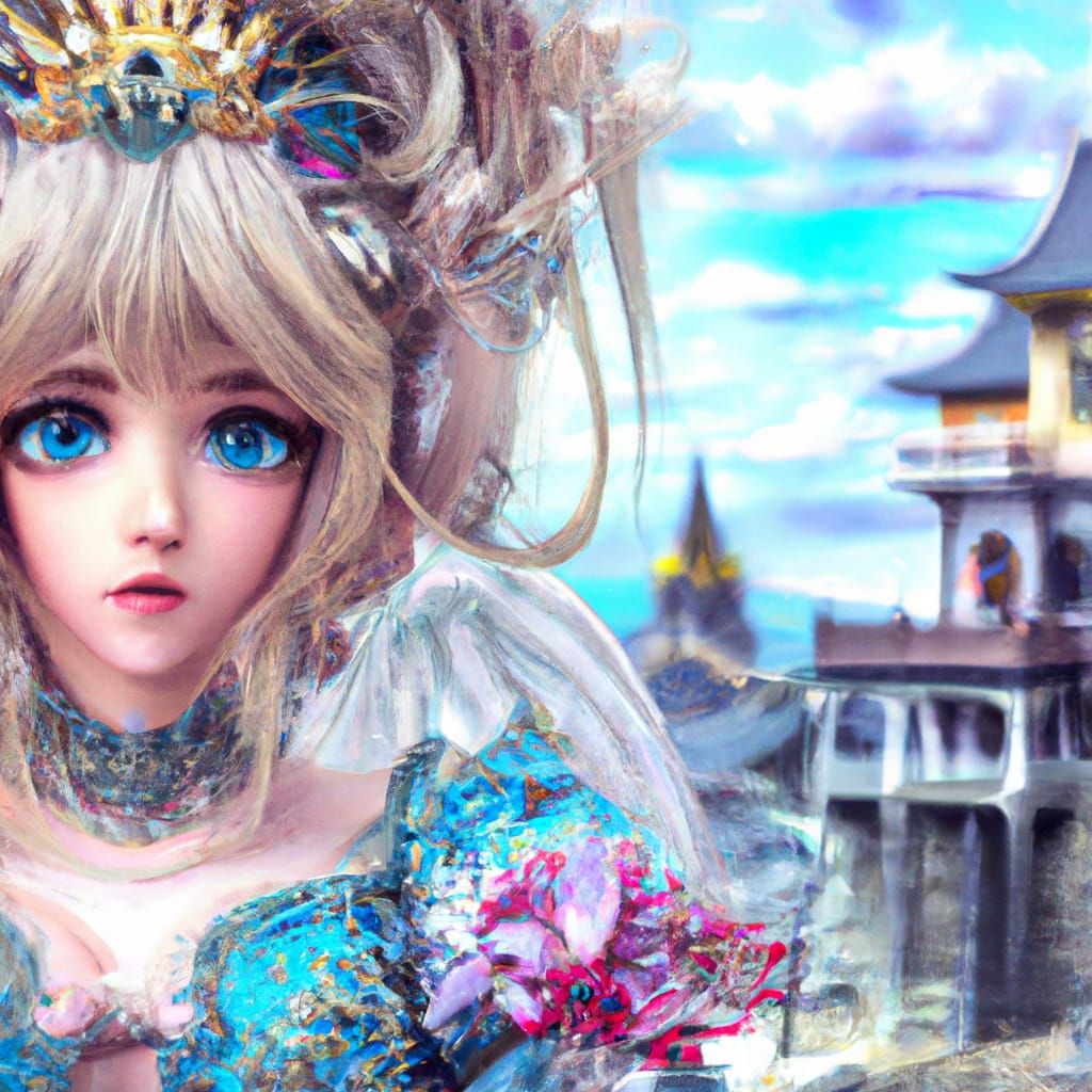 Beautiful Blonde Princess in her Kingdom - AI Generated Artwork ...