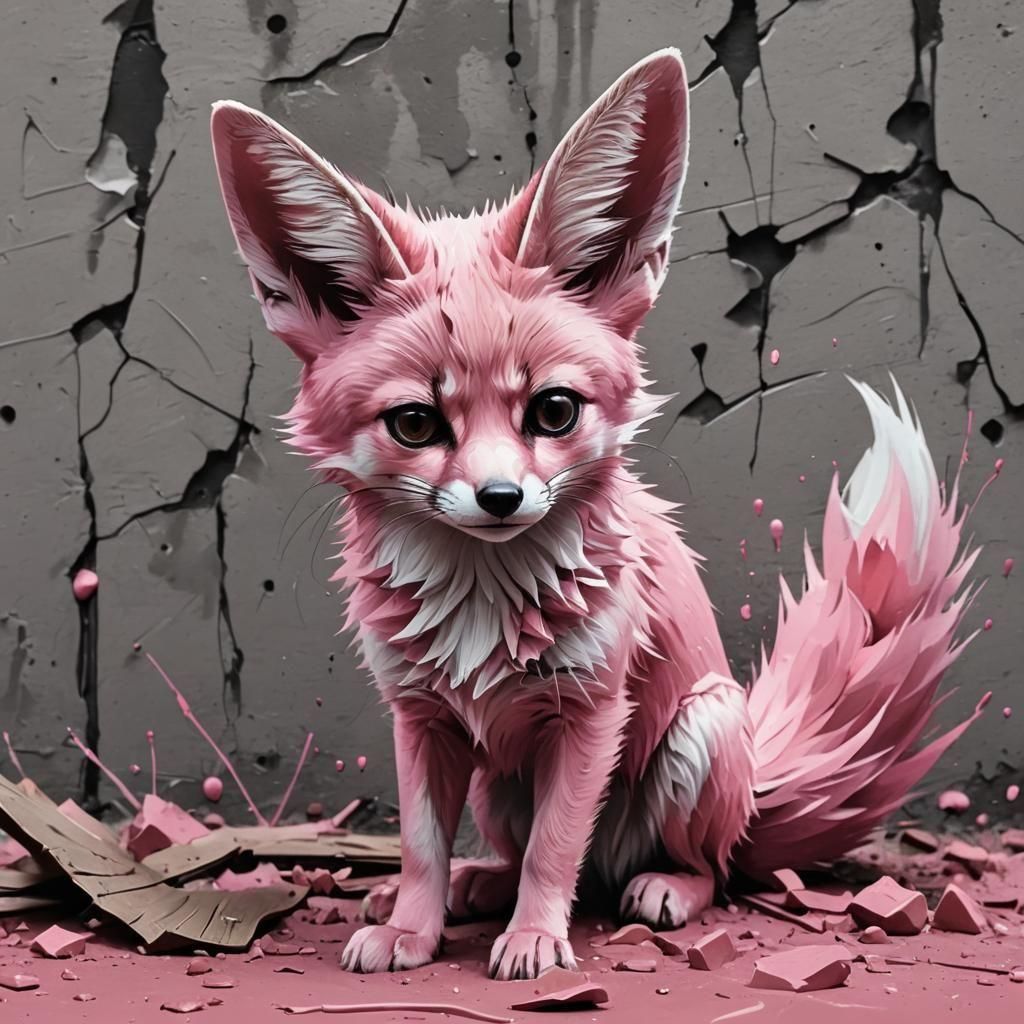 Pink Fennec Fox - AI Generated Artwork - NightCafe Creator