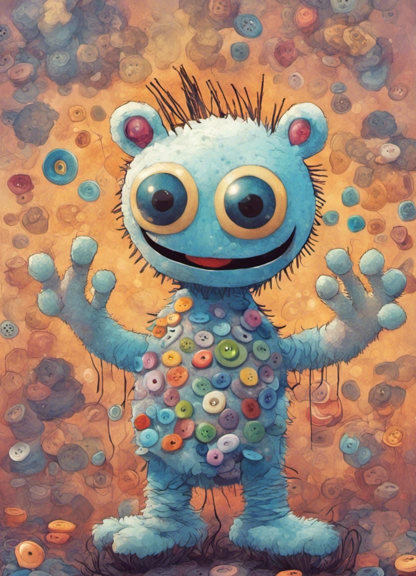 Button monster - AI Generated Artwork - NightCafe Creator