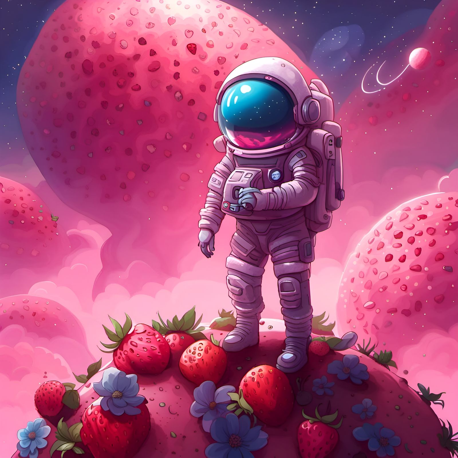 Strawberry Planet - AI Generated Artwork - NightCafe Creator