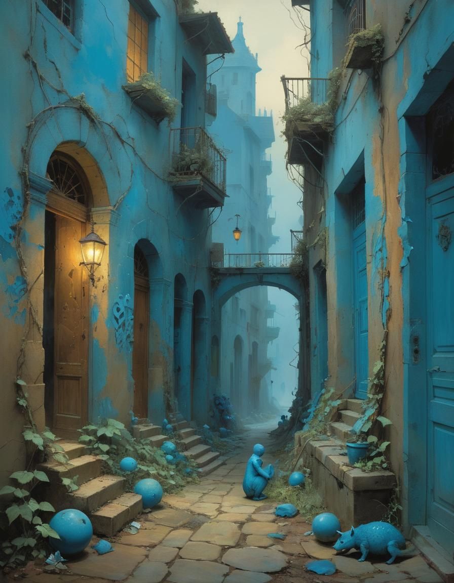 Blue impasto - AI Generated Artwork - NightCafe Creator