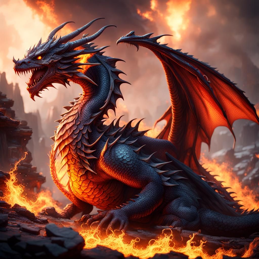 Fire Dragons - AI Generated Artwork - NightCafe Creator