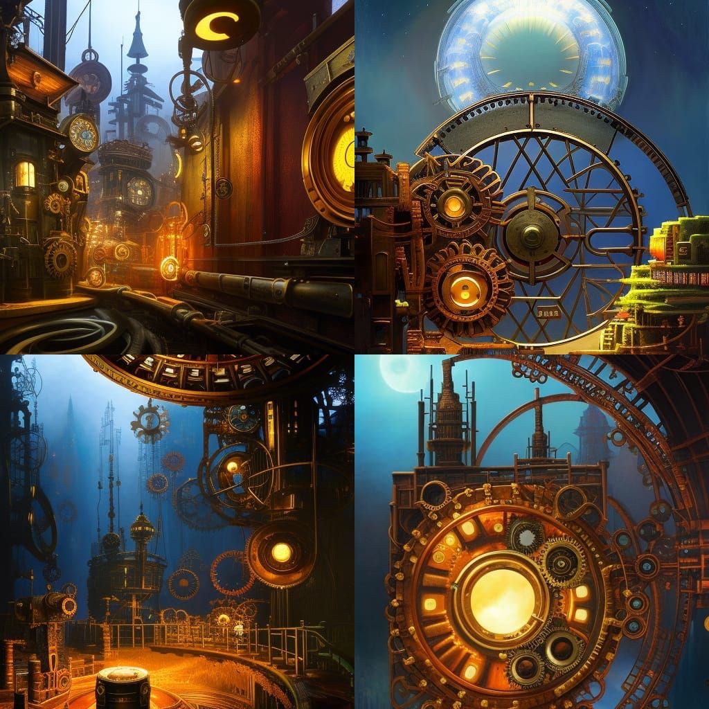 Steampunk Night - AI Generated Artwork - NightCafe Creator