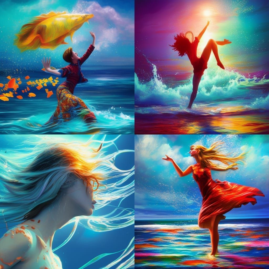 Dancing on the ocean - AI Generated Artwork - NightCafe Creator