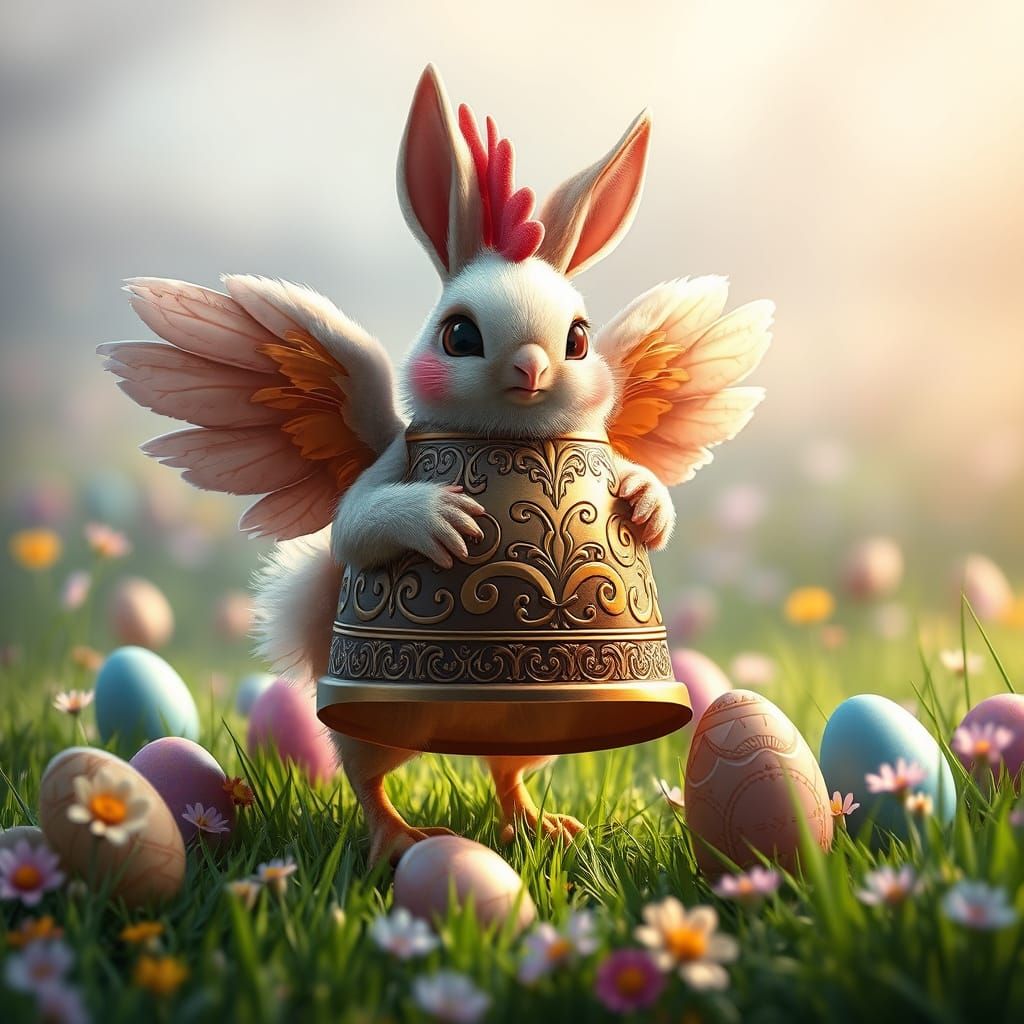 A whimsical Easter creature hybrid