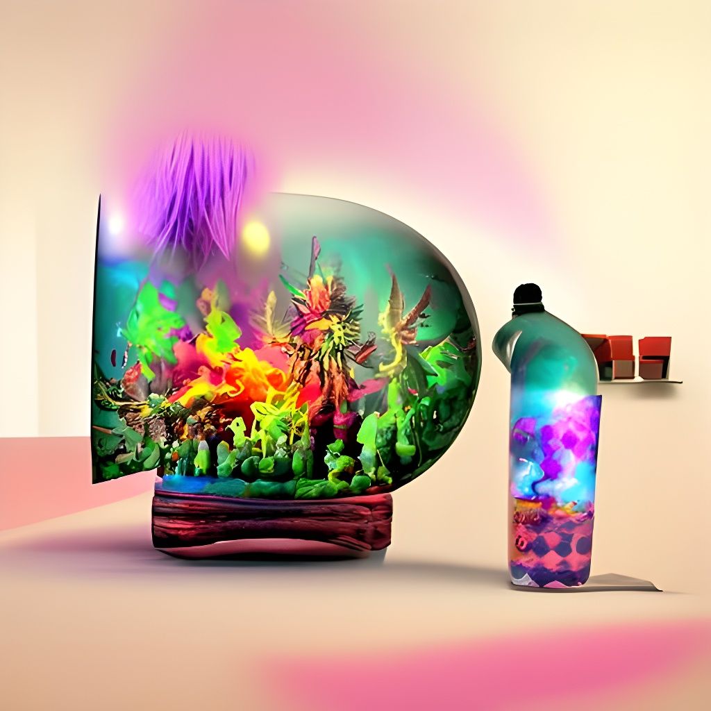 DMT Hallucinations in a Bottle - AI Generated Artwork - NightCafe Creator