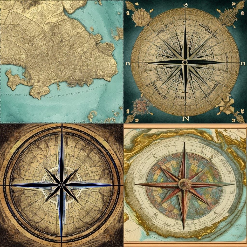 Compass Rose - AI Generated Artwork - NightCafe Creator