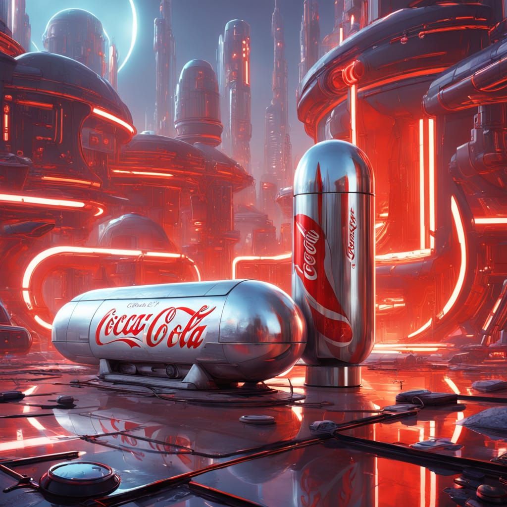 Coca-Cola pill - Sleek Silver Pill with Coca-Cola Logo in Fu...