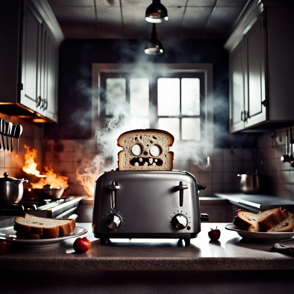Monster Toaster in an evil kitchen, horror atmosphere - AI Generated ...