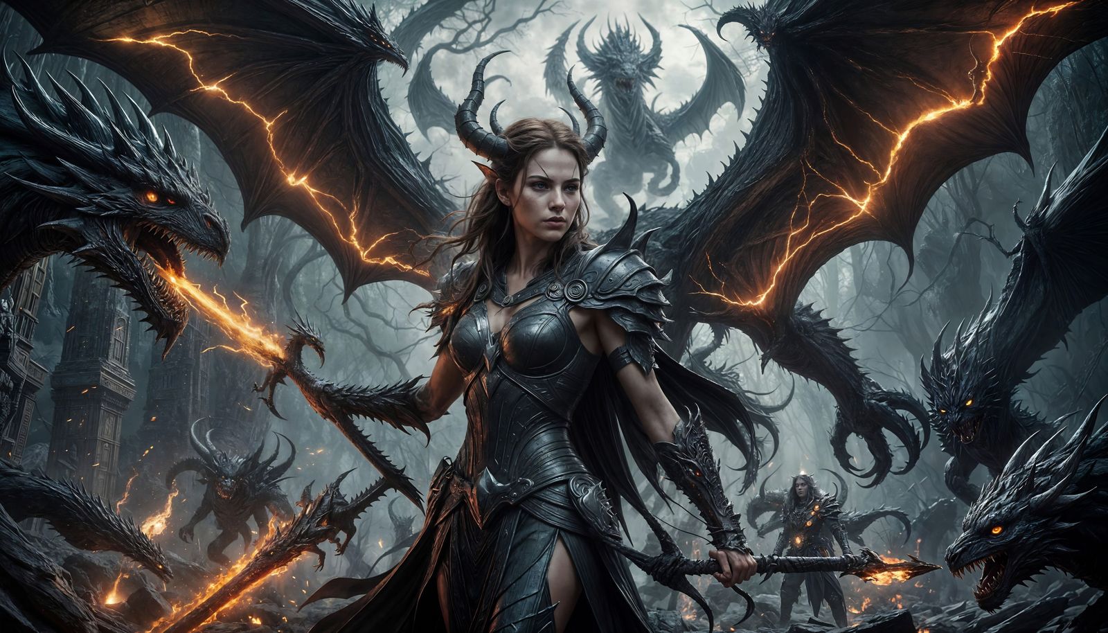 Epic Surrealistic Digital Painting of Artemis vs F... - AI Art