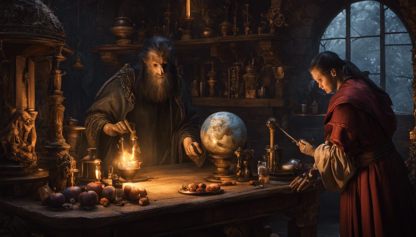 medieval alchemist and capuchin monkey apprentice merged into one in ...