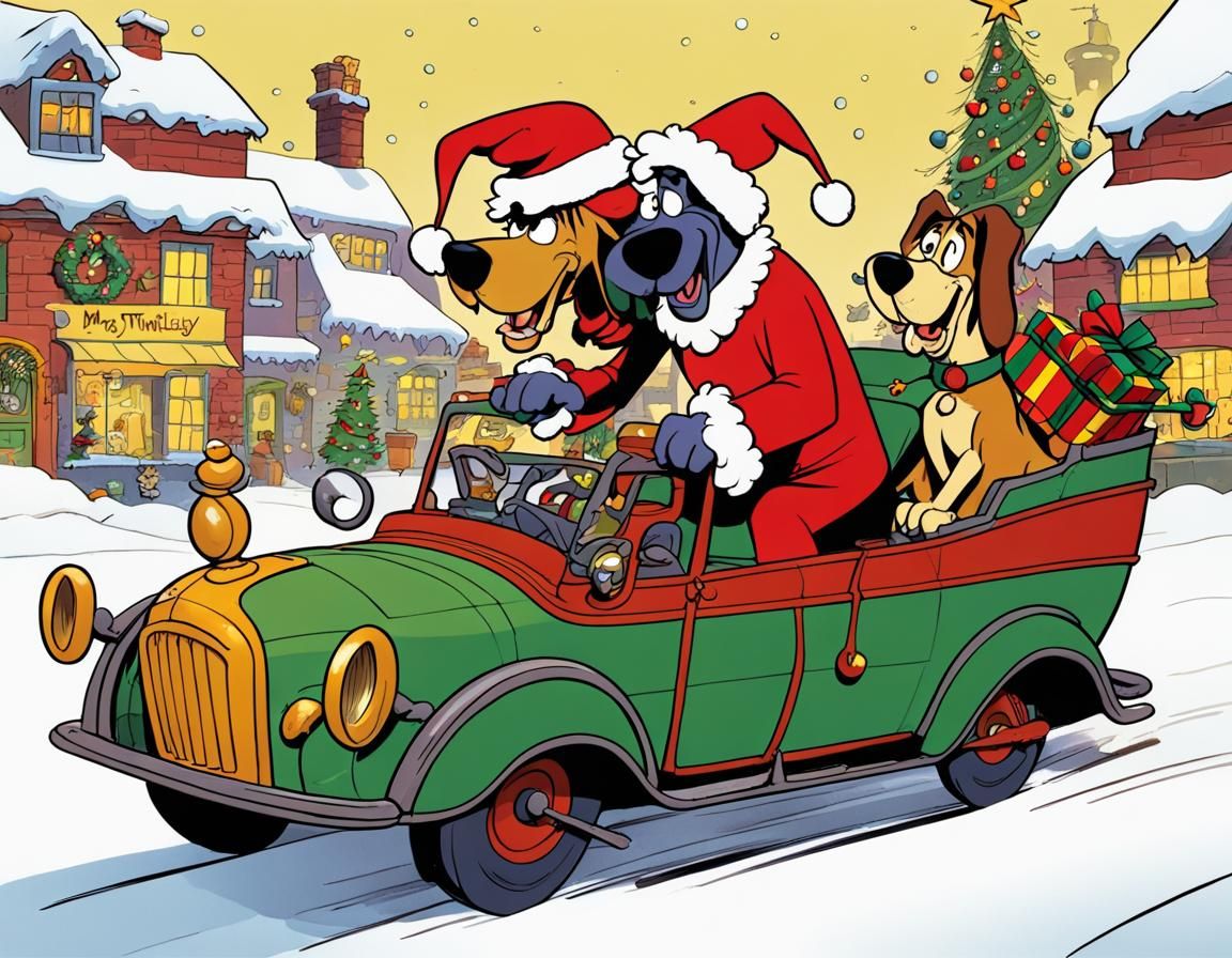 Wacky Races Dasterdly and Muttley celebrates Christmas, full colour ...