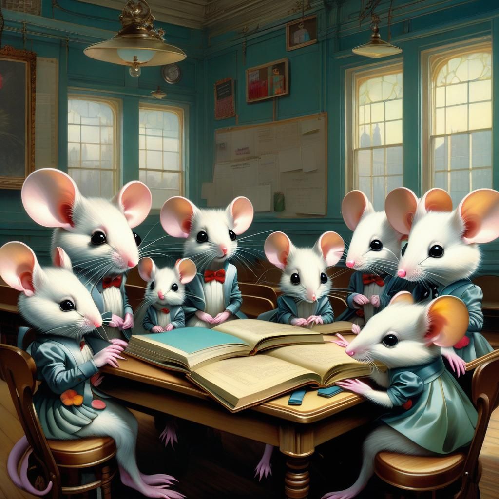 Mice at school - AI Generated Artwork - NightCafe Creator