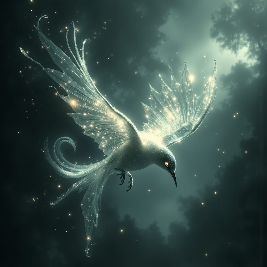 Ghost bird - Ethereal Bird in Dreamlike Atmosphere