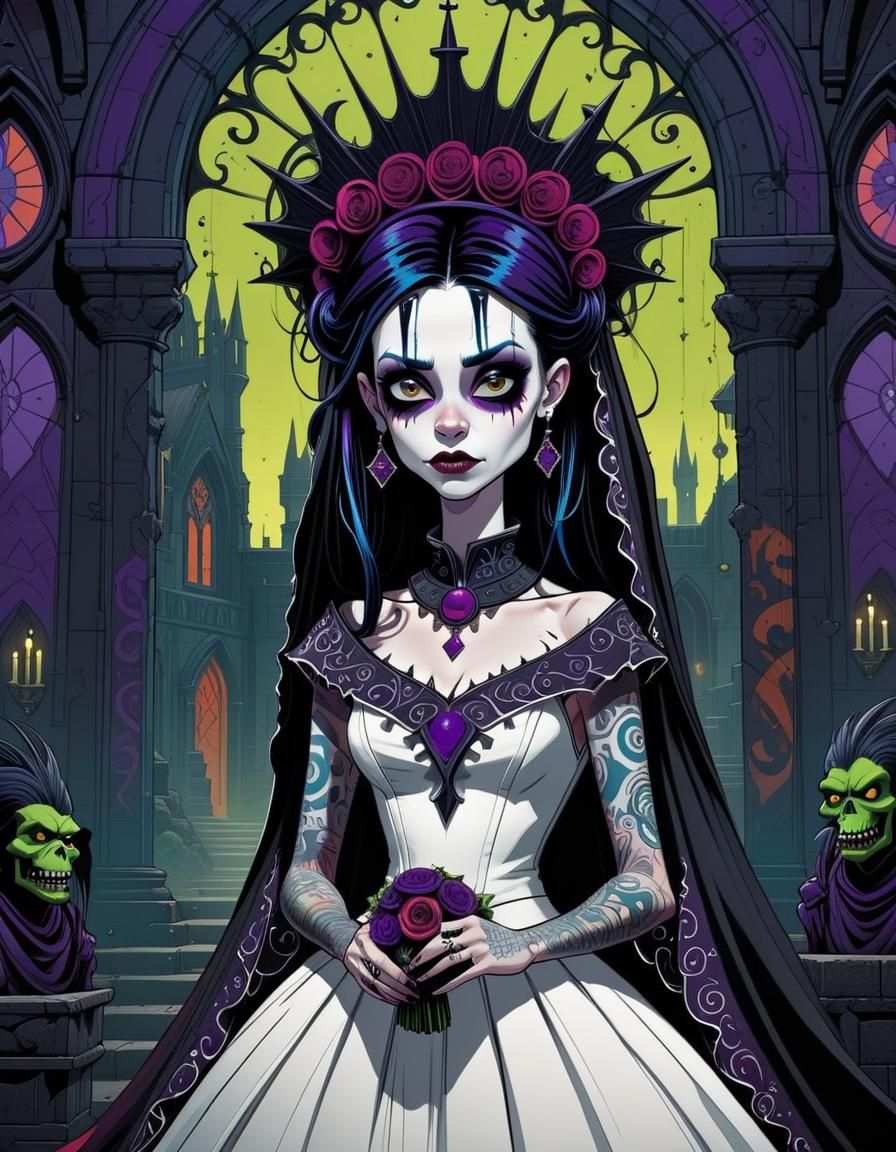 Goth Bride - Toxic - AI Generated Artwork - NightCafe Creator