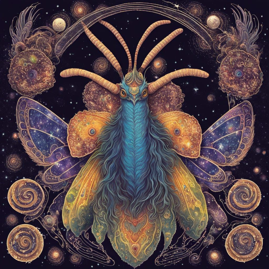 Cosmic space moth peacock - Lovecraftian Cosmic Moth Peacock...