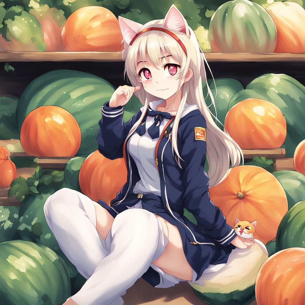 A cute cat girl,With big melons - AI Generated Artwork - NightCafe Creator