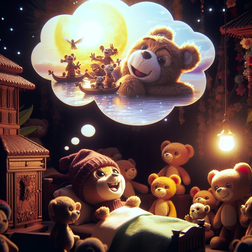 Dreamy Dialogues: Teddy's Tropical Daydream - AI Generated Artwork ...