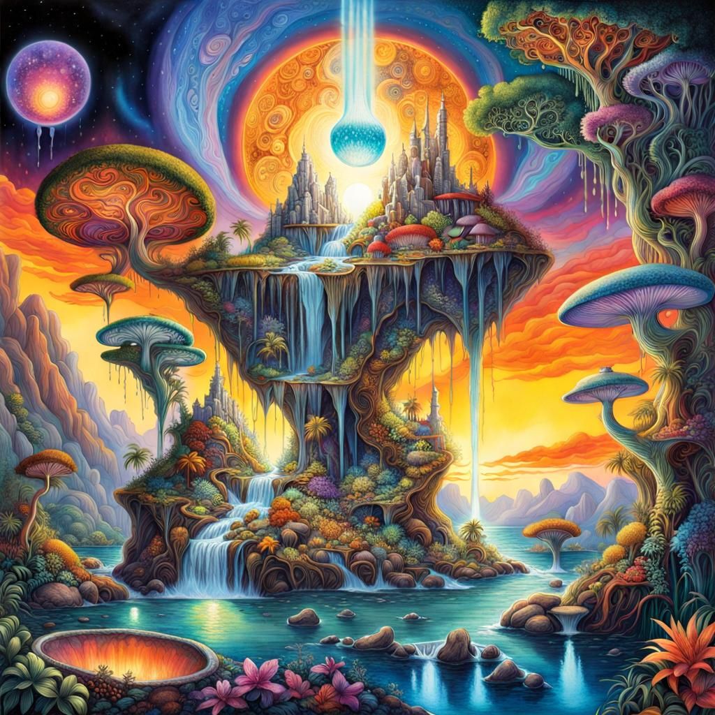 Alien Island Oasis - AI Generated Artwork - NightCafe Creator