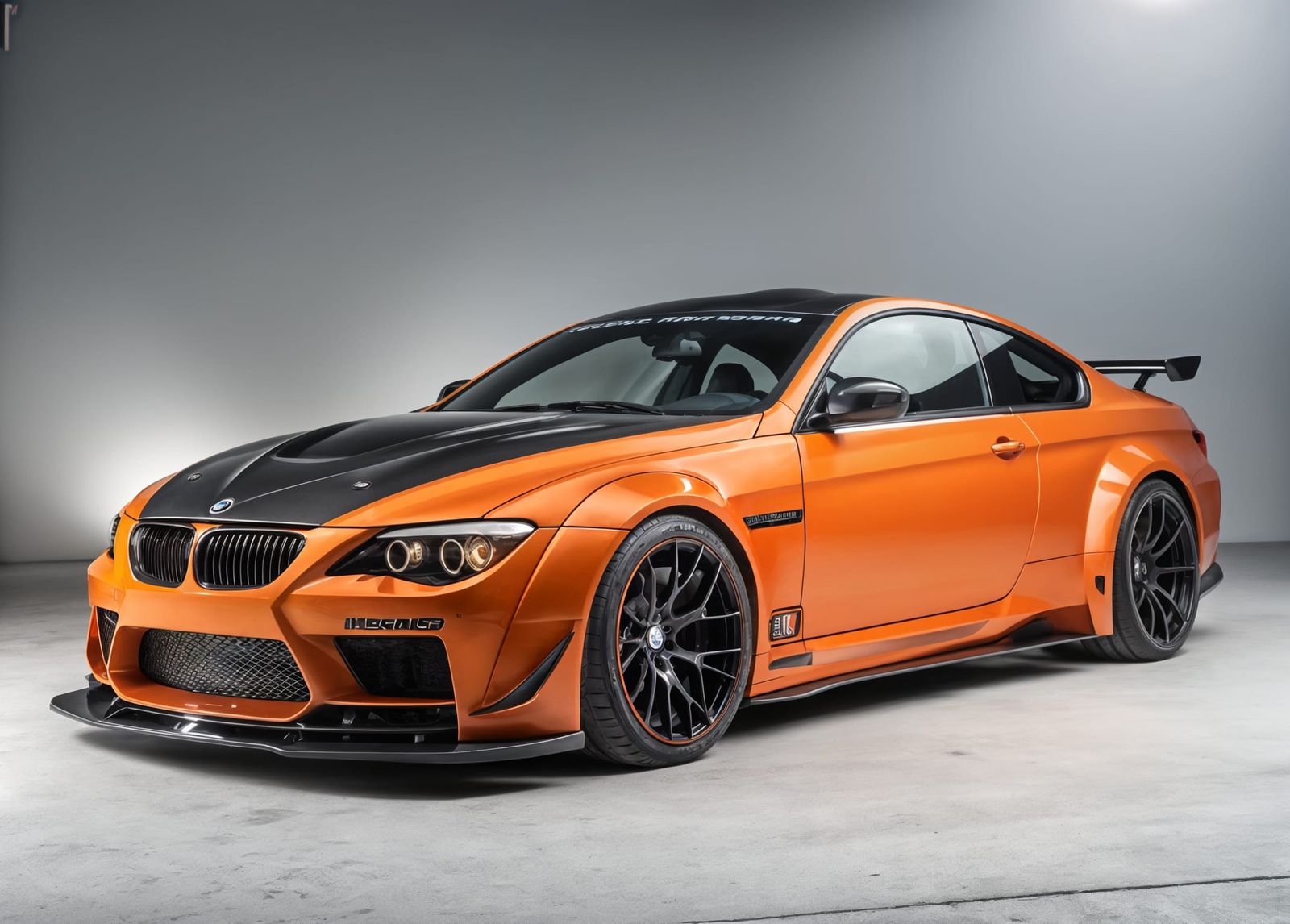 An angular concept car based on the BMW E63, with a wide body kit, deep ...