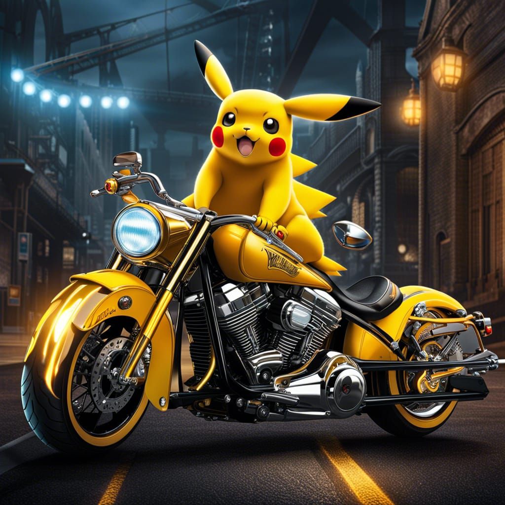 Pikachu Harley Davidson - AI Generated Artwork - NightCafe Creator