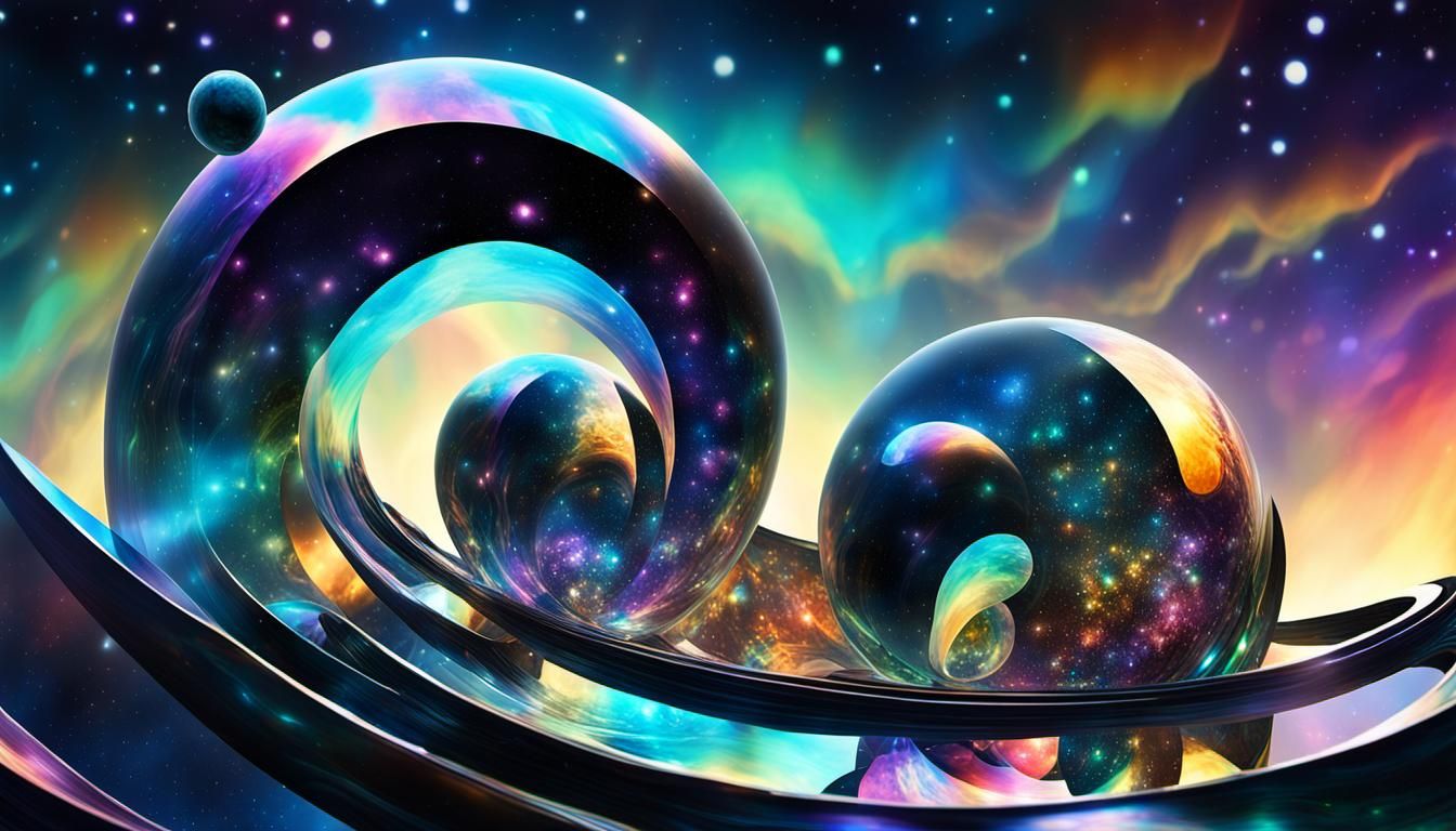 Ethereal Cosmic Civilization in a Vibrant Rainbow ... - AI Art