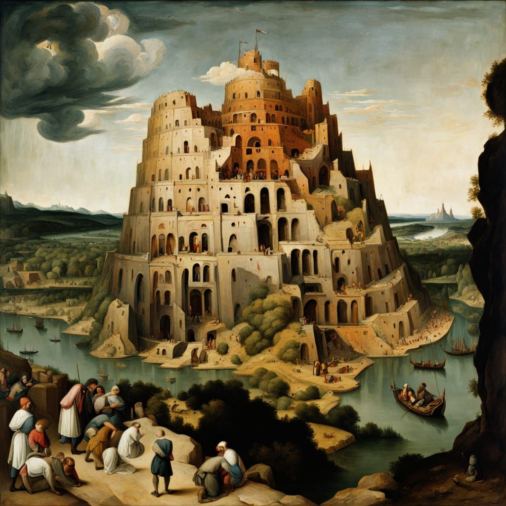 The Tower of Babel painting of Pieter Bruegel the ... - AI Art