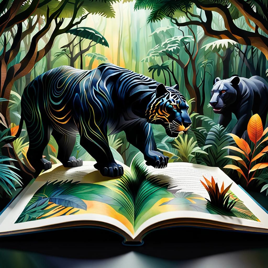 Black Panther ~ Jungle Book v3 - AI Generated Artwork - NightCafe Creator