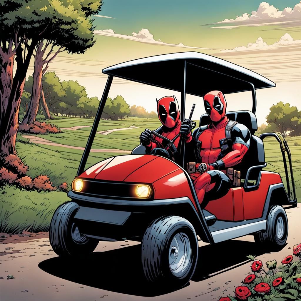 Deadpool, multiverse golf game - AI Generated Artwork - NightCafe Creator