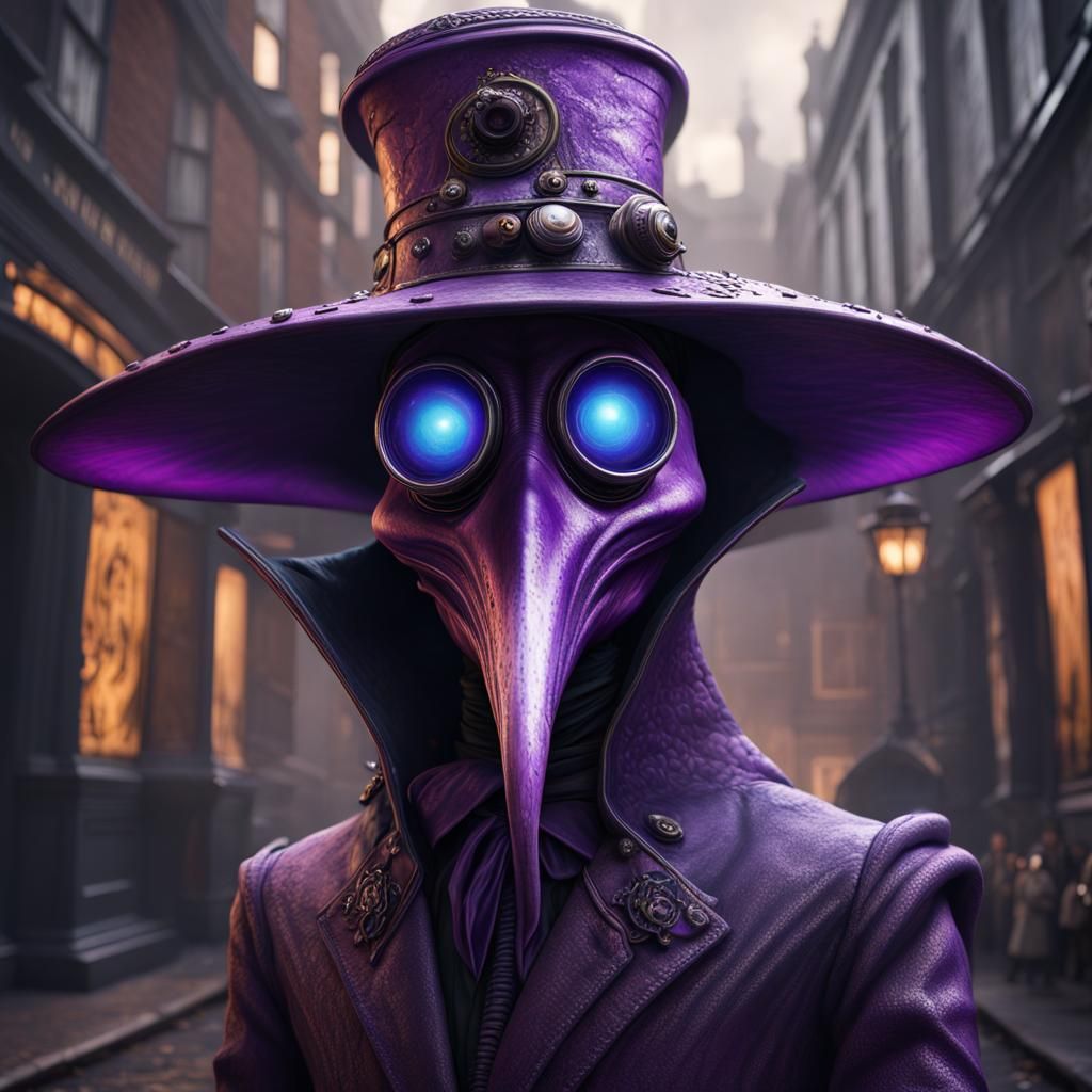 The Purple Plague Doctor of 1800s London - AI Generated Artwork ...