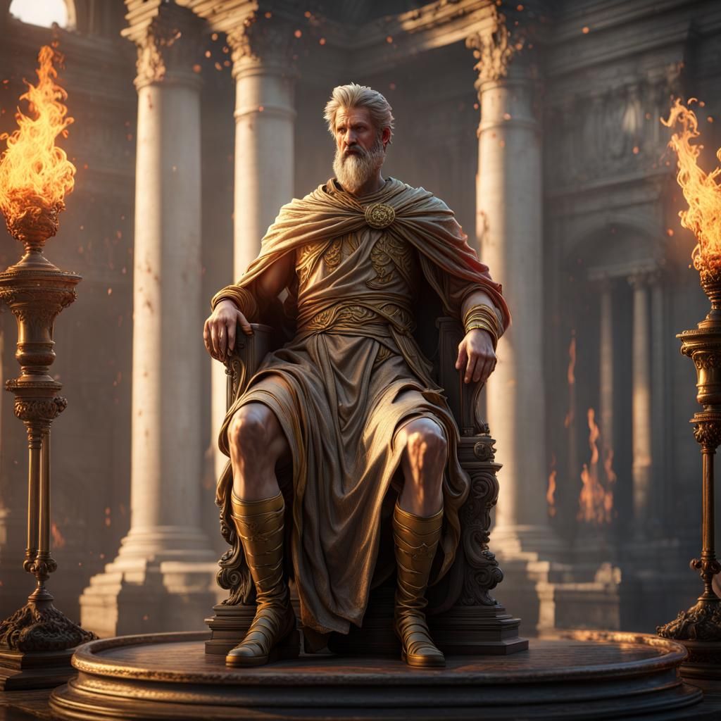 roman, emperor, Epictetus, statue, sculpture, fire, Bloodborne, Ultra ...