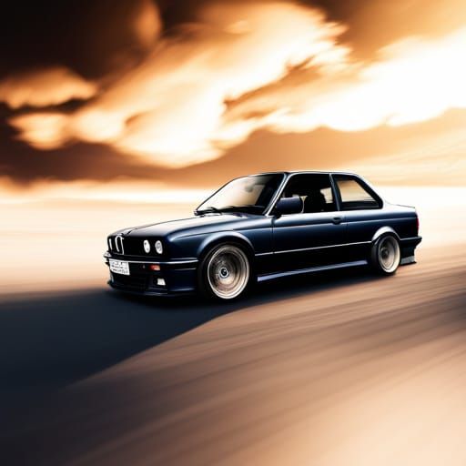 BMW e30 car driving through clouds - AI Generated Artwork - NightCafe ...