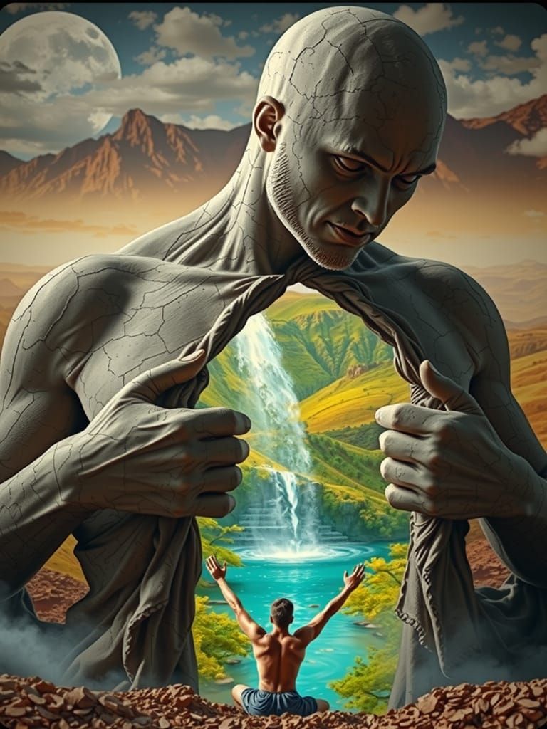 Classical Hero Unveils Baroque Landscape - AI Art