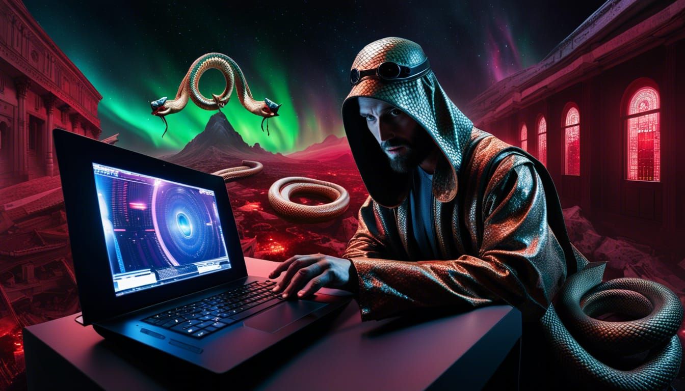 Digital Serpent's Temptation - AI Generated Artwork - NightCafe Creator