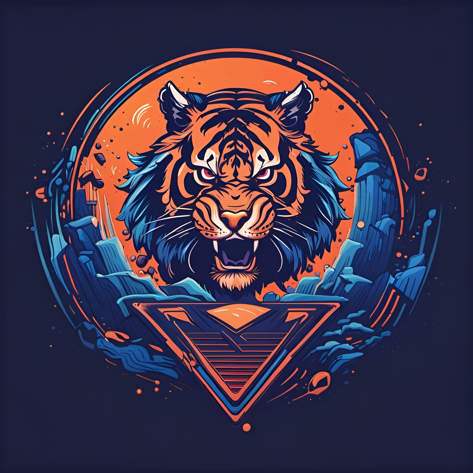 Cyber Tiger Logo - AI Generated Artwork - NightCafe Creator