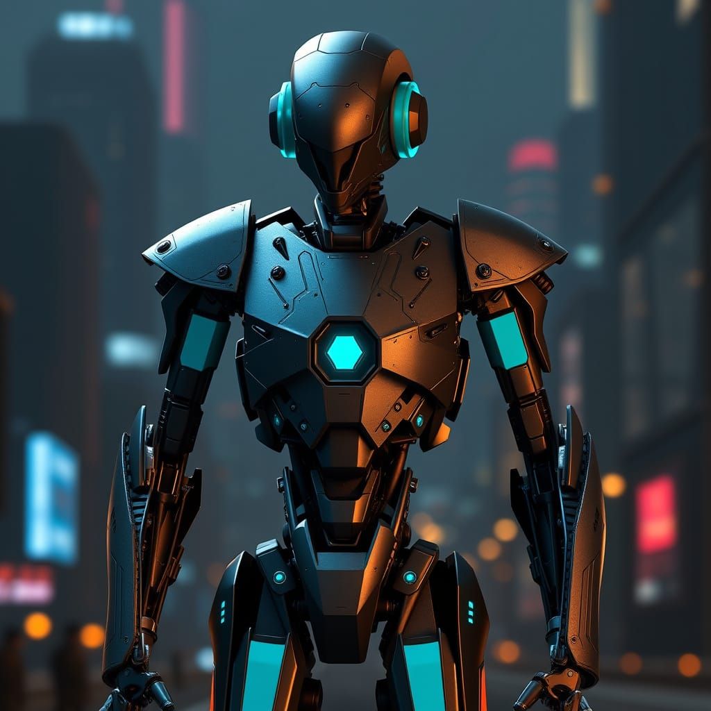 Cyberpunk Assassin Droid in Stealth Mode - AI Art