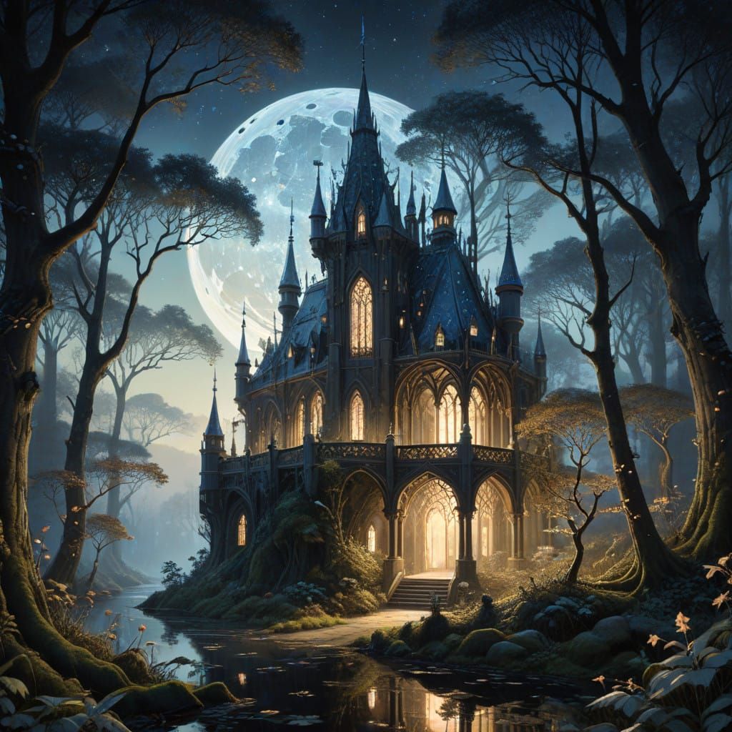 Knights and Maidens in an Enchanted Winter Wonderl... - AI Art