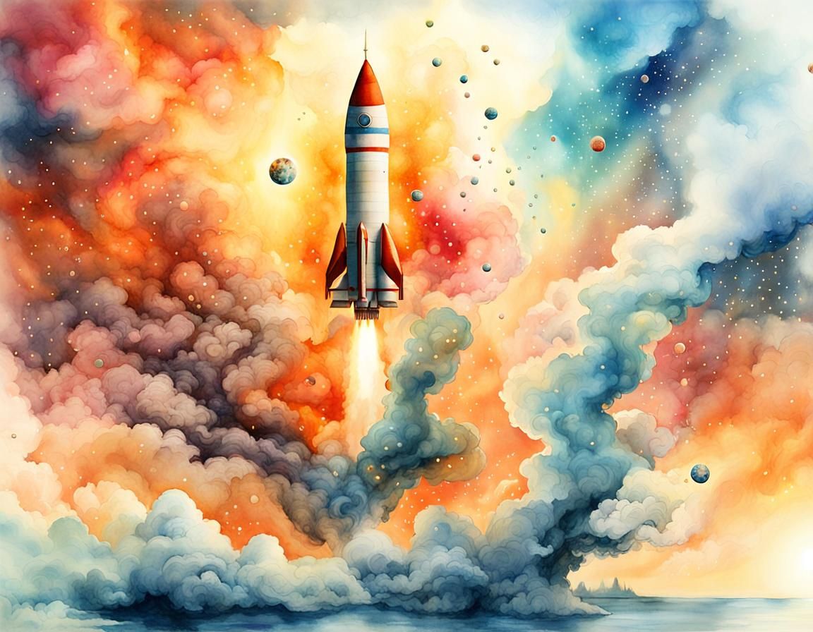 Space rocket launch - AI Generated Artwork - NightCafe Creator