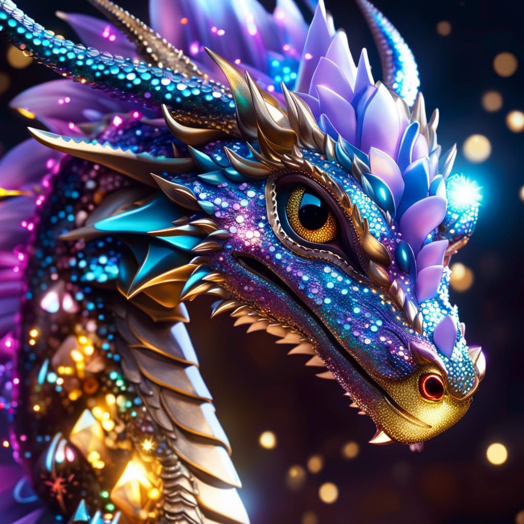 Glittery dragon - AI Generated Artwork - NightCafe Creator