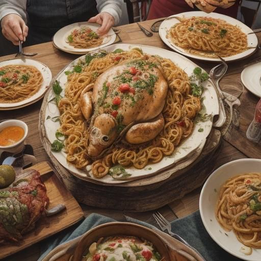 Crawling maggots; Horrific maggot filled pasta dinner; pasta dish ...