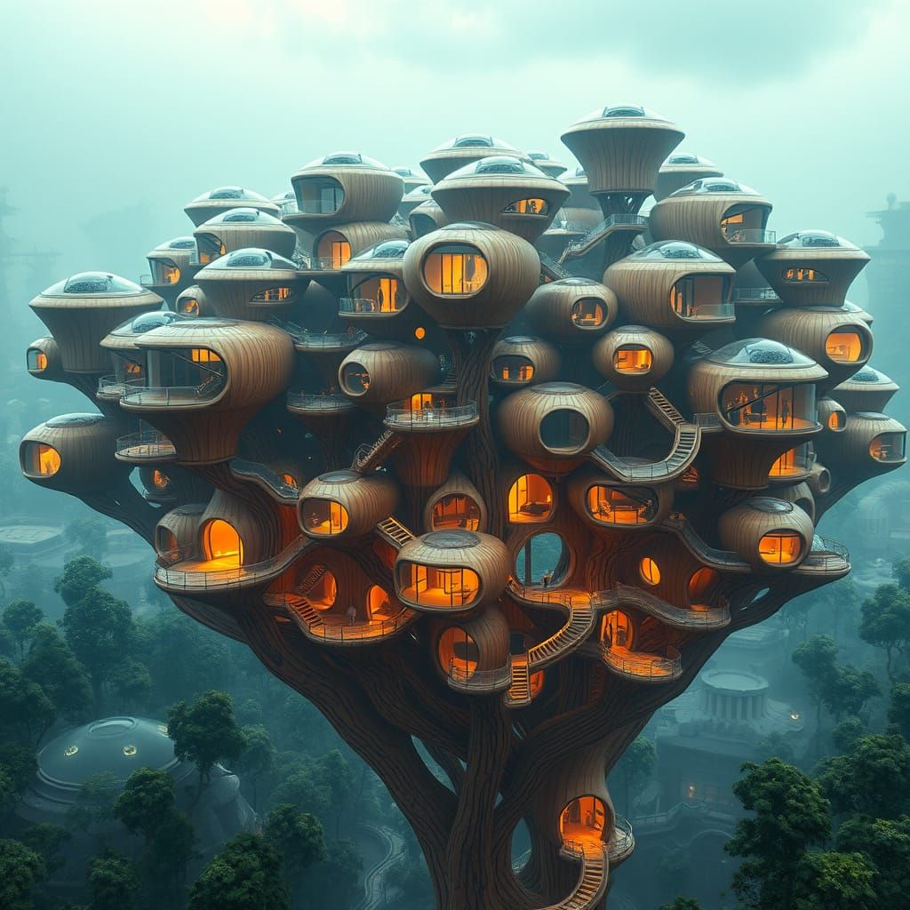 Treehouse inspired by bee hive - Treehouse inspired by bee h...