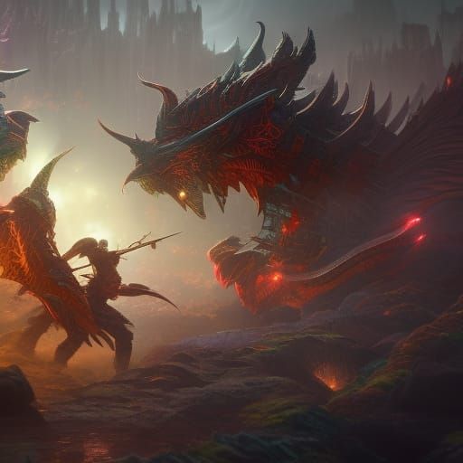 Magic people fighting battle - AI Generated Artwork - NightCafe Creator