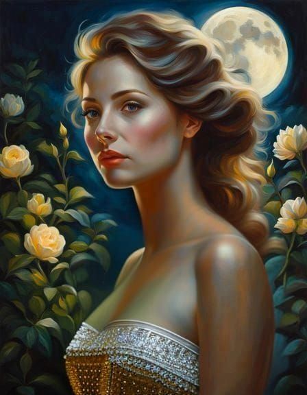 Moonlit Portrait - AI Generated Artwork - NightCafe Creator