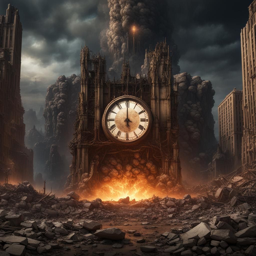 Midnight on Doomsday Clock - AI Generated Artwork - NightCafe Creator