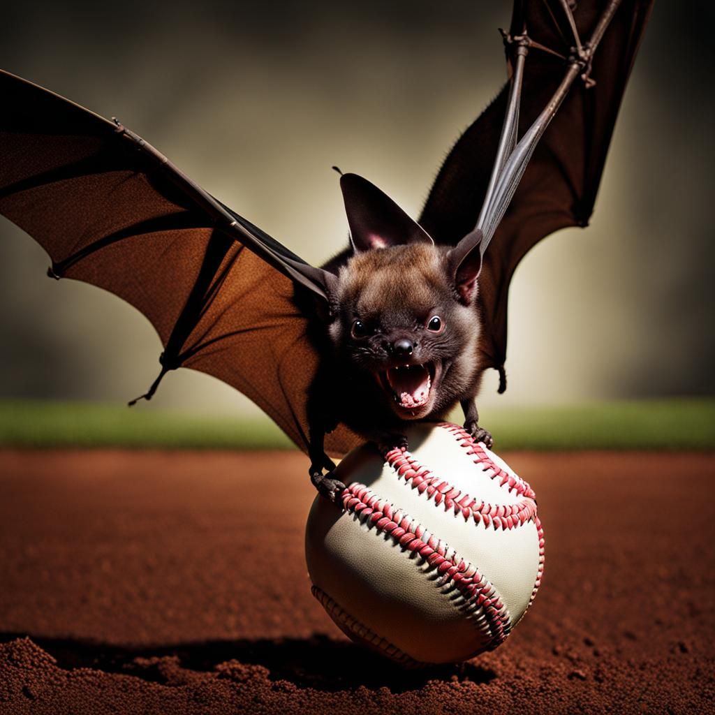 A bat striking a baseball. Sorta. - AI Generated Artwork - NightCafe ...