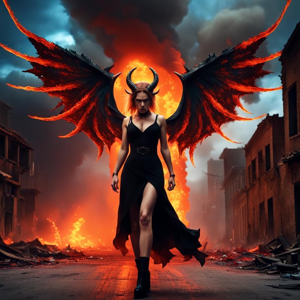 "Conflagration of Chaos: Devil's Fury" - AI Generated Artwork ...