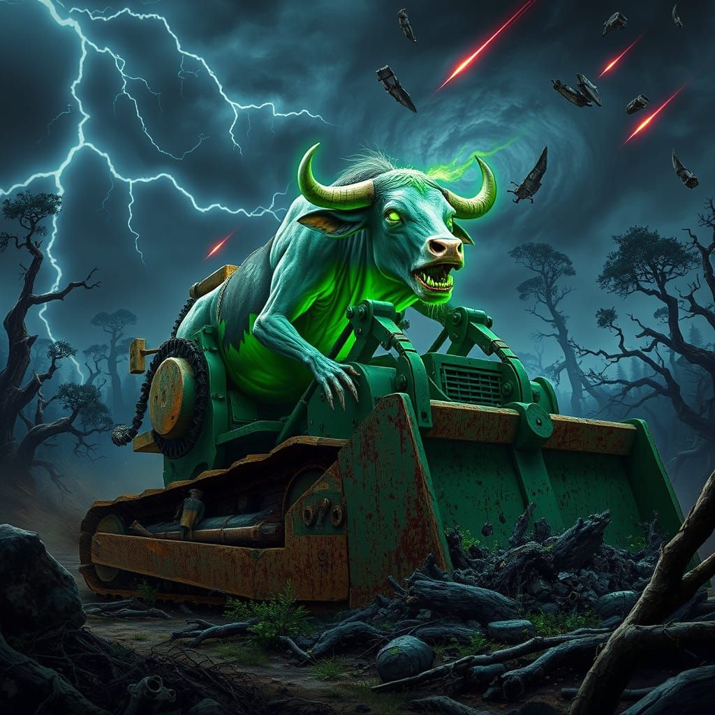 Bull the Dozer - Glowing Zombie Cow Plows Through Apocalypt...