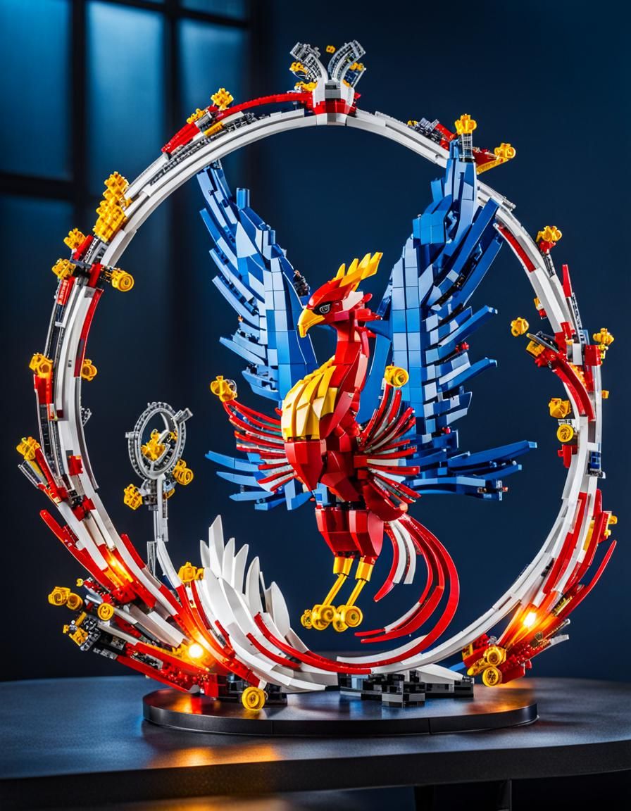 Lego Phoenix - AI Generated Artwork - NightCafe Creator